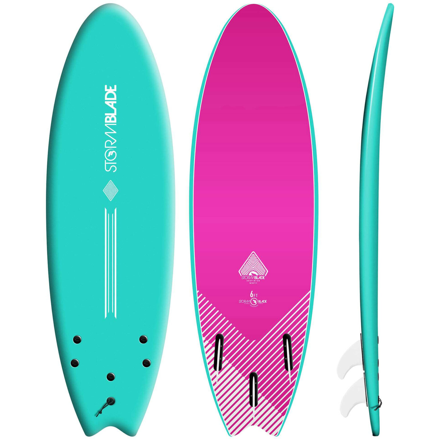 Storm Blade 6ft6 SWALLOW TAIL SURFBOARD – TURQUOISE